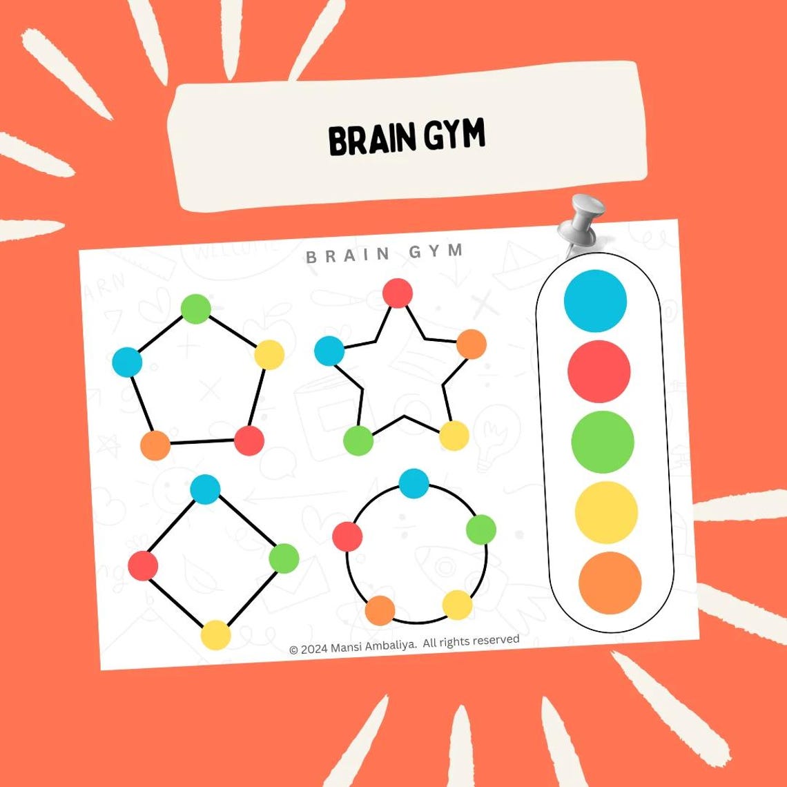 Brain Gym Activity Worksheets (set of 5) | Fun Brain Exercises for Kids ...