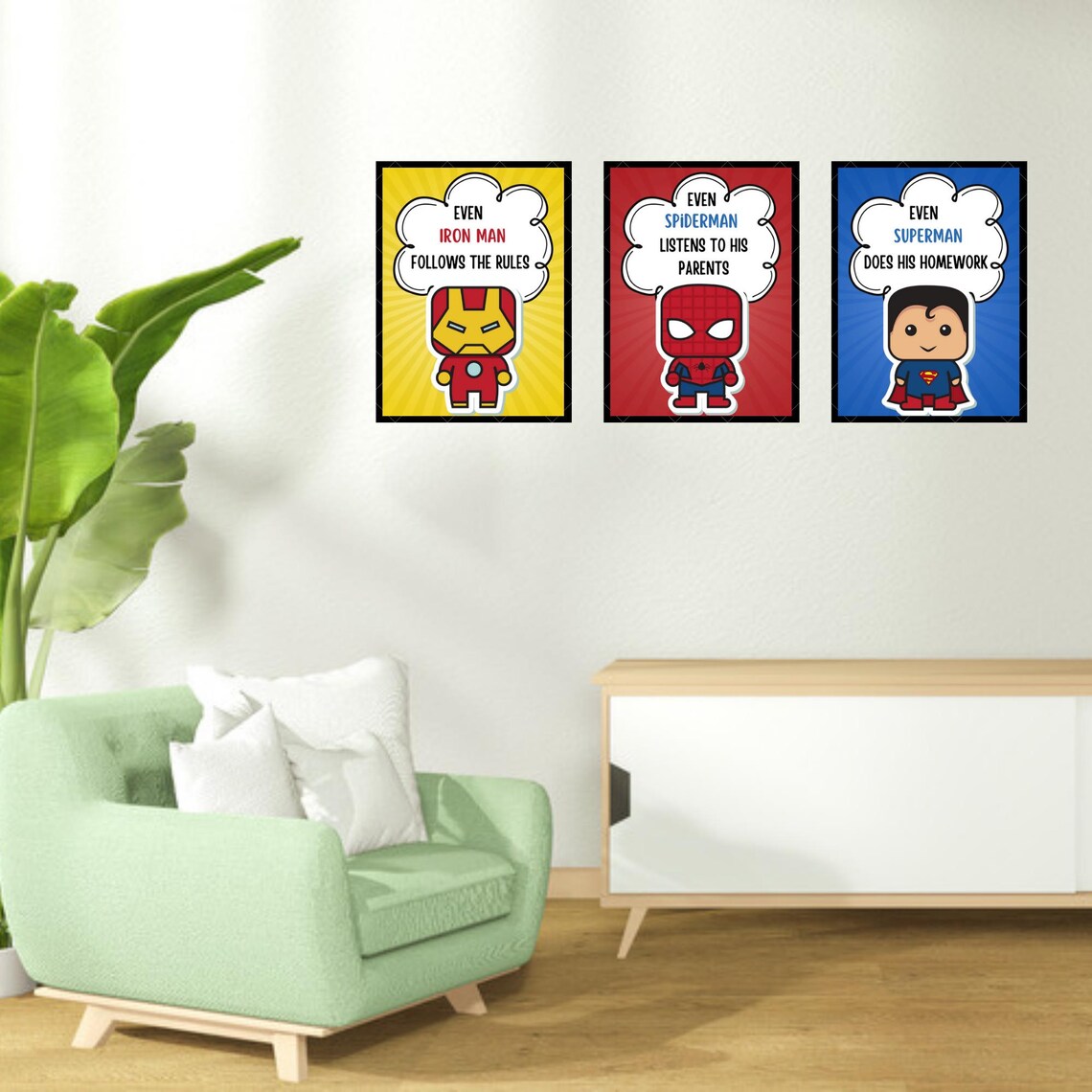 10 Superhero Motivation Posters for Kids’ Room | Inspirational Wall Art ...