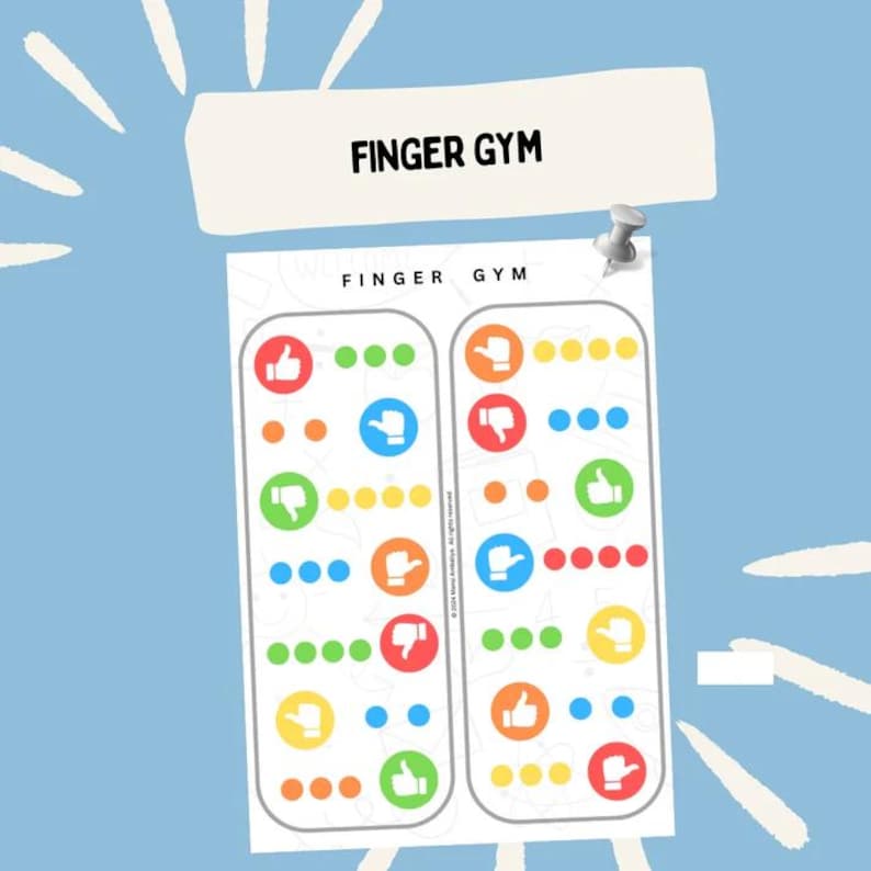 Finger Gym Worksheets: Fine Motor Skills, Prewriting (digital Download ...