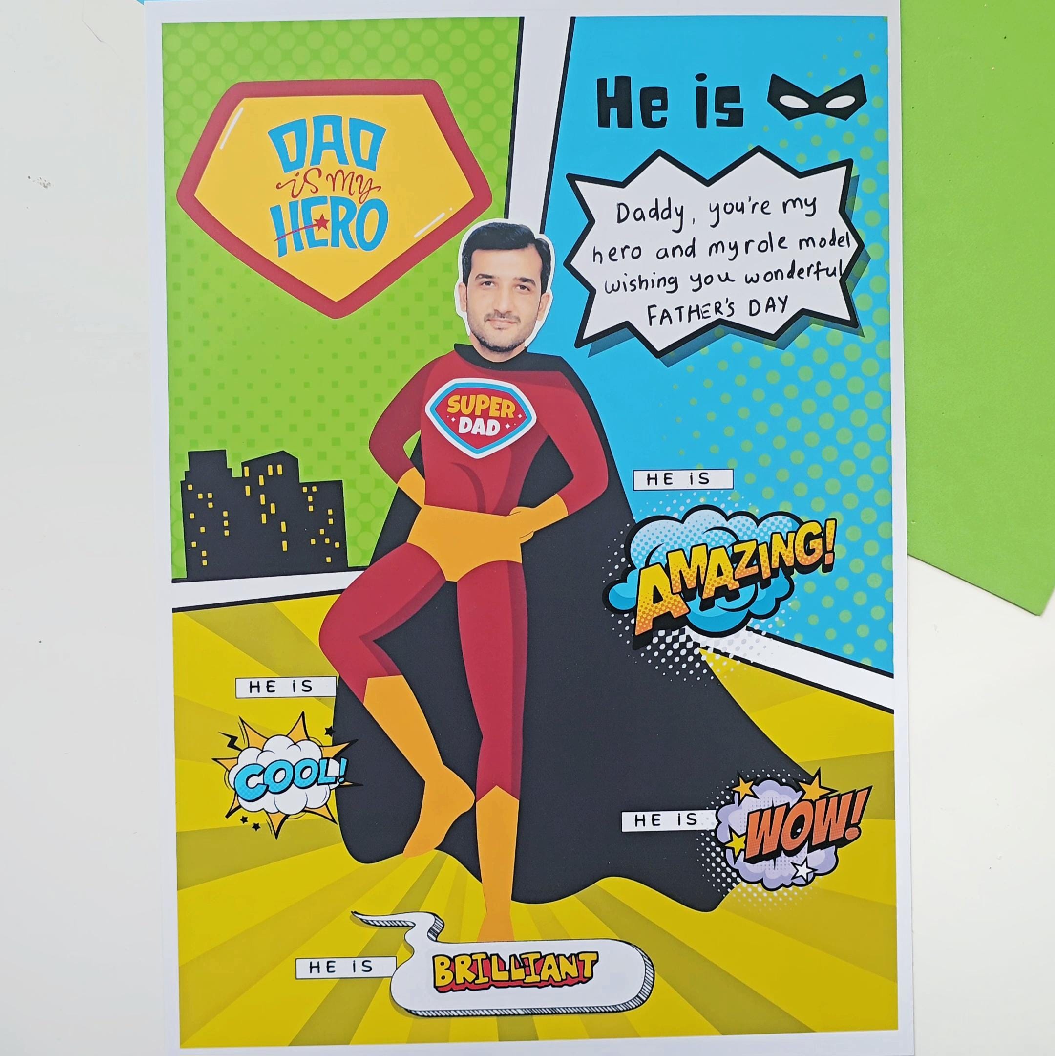 Printable Super Dad Card: Father's Day Superhero Greeting (digital ...