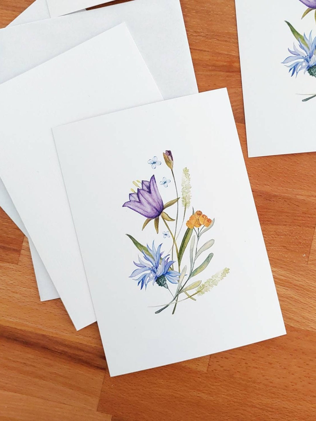 Watercolor Card With Meadow Flowers. Greeting Card A6. Wildflowers Card ...