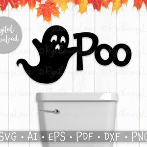 Ghost SVG Poo Svg Ghost Vector Halloween Clipart Ghost Clipart Bathroom ...