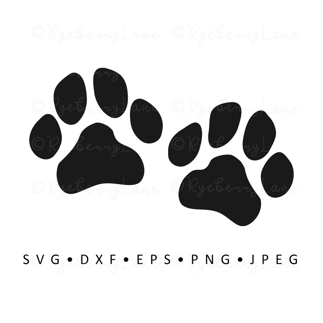 Paw Prints SVG Dog Paws Vector Animal Cat Paws Clipart Graphic Digital ...