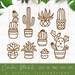 Cactus Svgs Western Clipart Cacti Drawings Country Cowboy Line Art Hand ...
