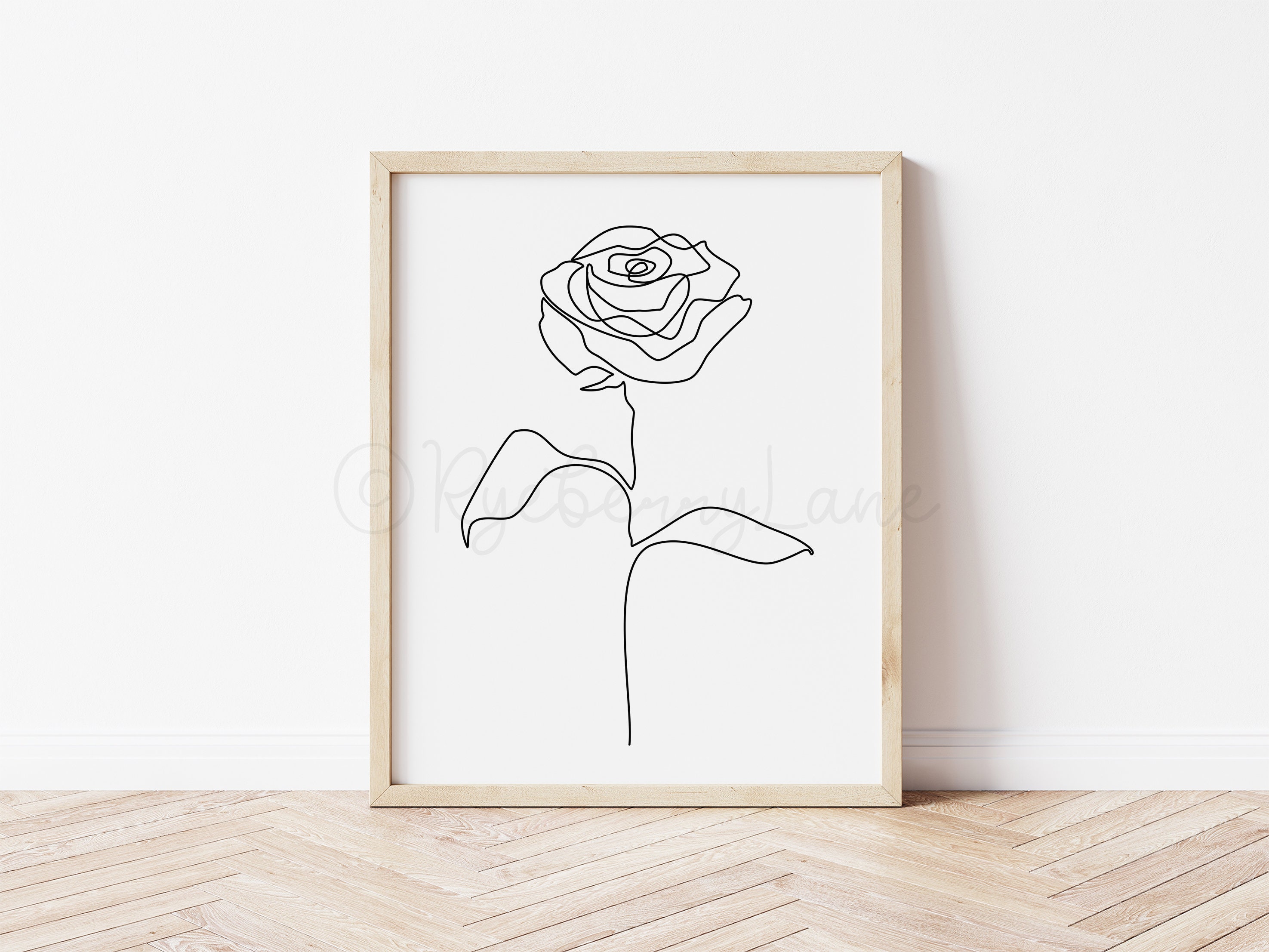 Rose Line Art Print Rose Print Continuous Line Art Drawing - Etsy