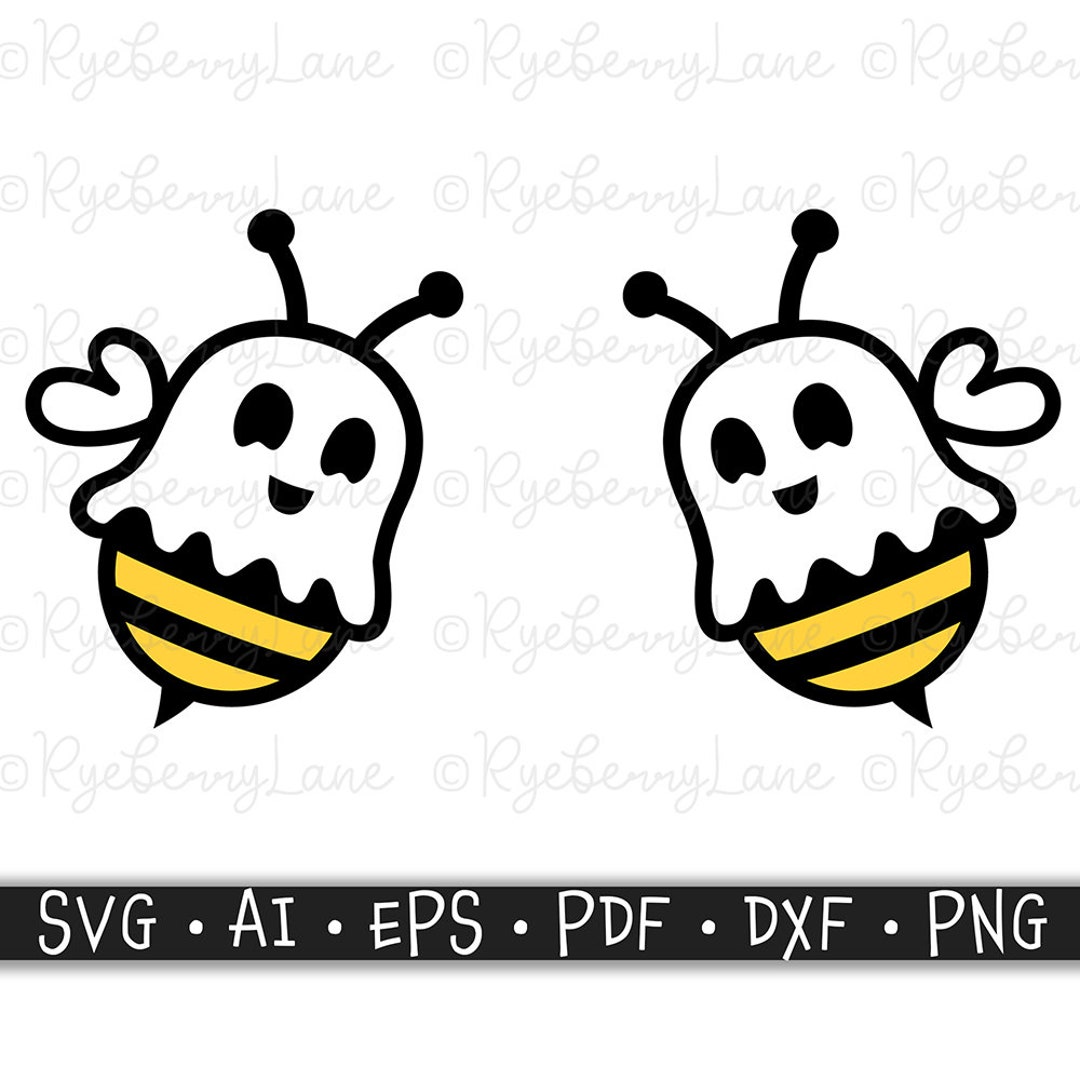 Boo Bee SVG Bee Ghost Vector Funny Halloween Clipart Ghost Clipart ...