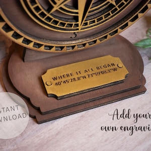 Compass Stand Laser Cut File Digital SVG DOWNLOAD Tiered Tray Engraved ...