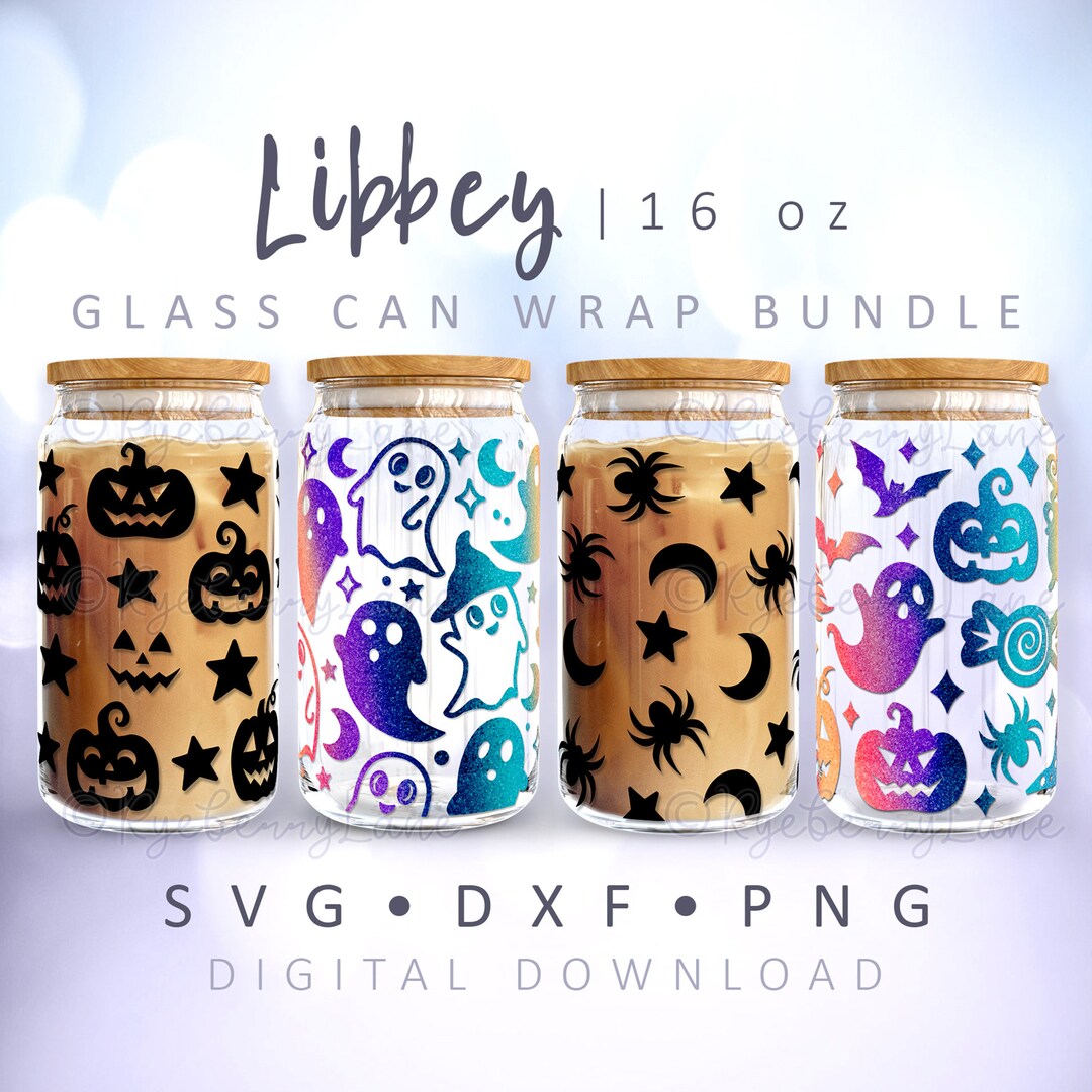 Halloween Can Glass Bundle Jack-o-lantern Ghosts Pumpkin Glass Can ...