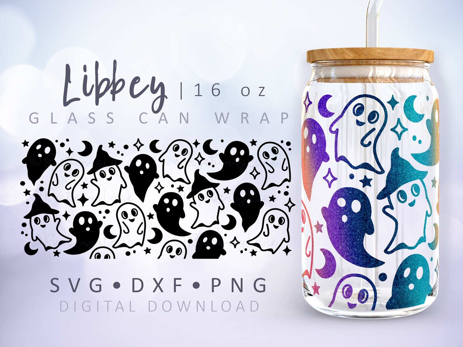 Ghost Can Glass SVG Ghost Vector Halloween Can Glass 16 Oz - Etsy