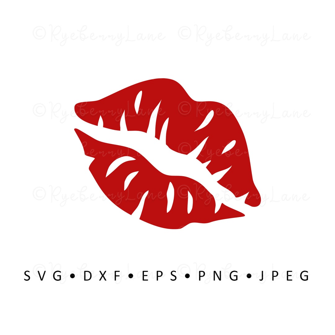 Kiss SVG Kissing Lips SVG Red Lipstick Kiss Vector Valentines Day ...