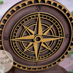 Compass Stand Laser Cut File Digital SVG DOWNLOAD Tiered Tray Engraved ...