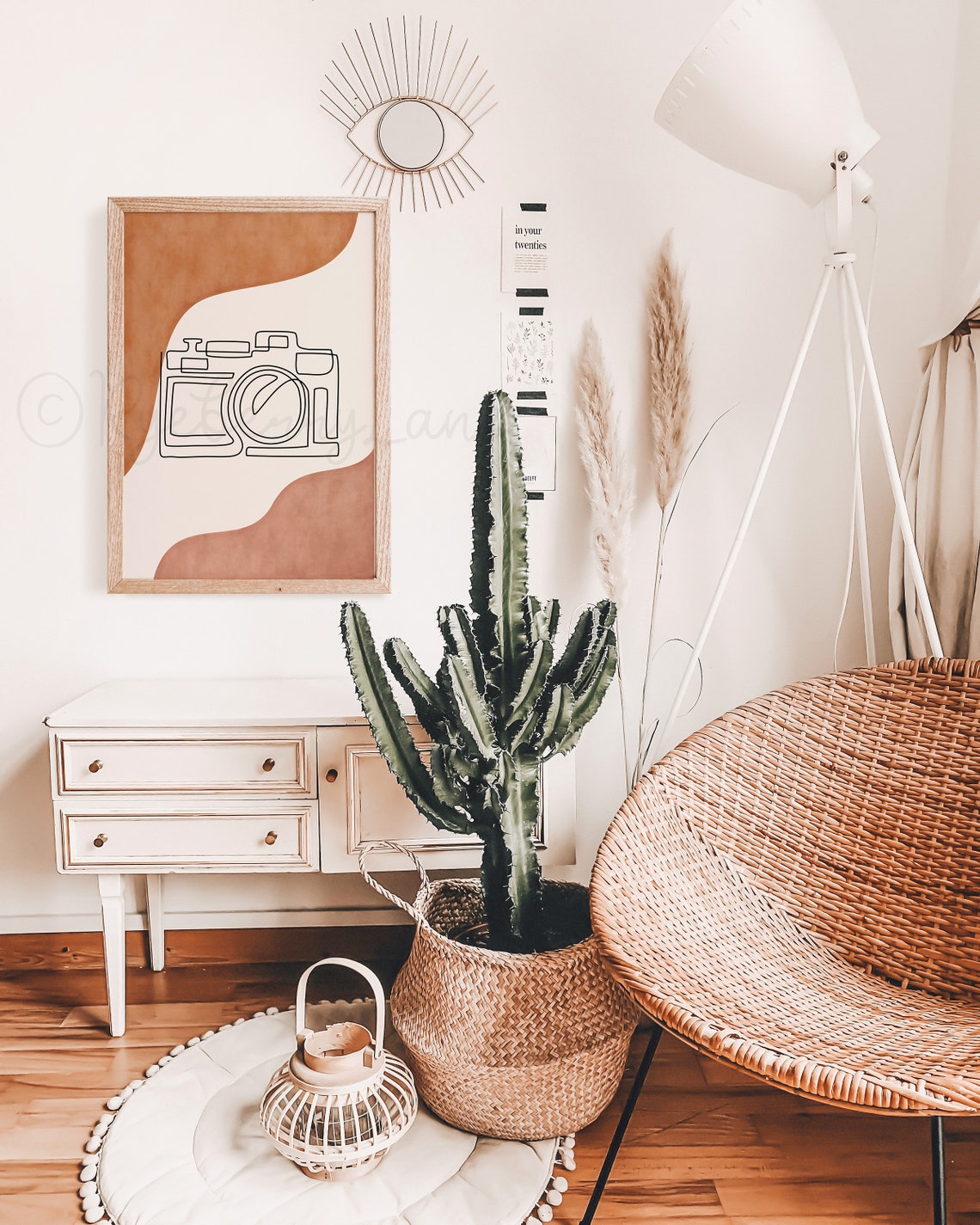 Camera Print Brown Line Art Print Continuous Line Art Drawing - Etsy