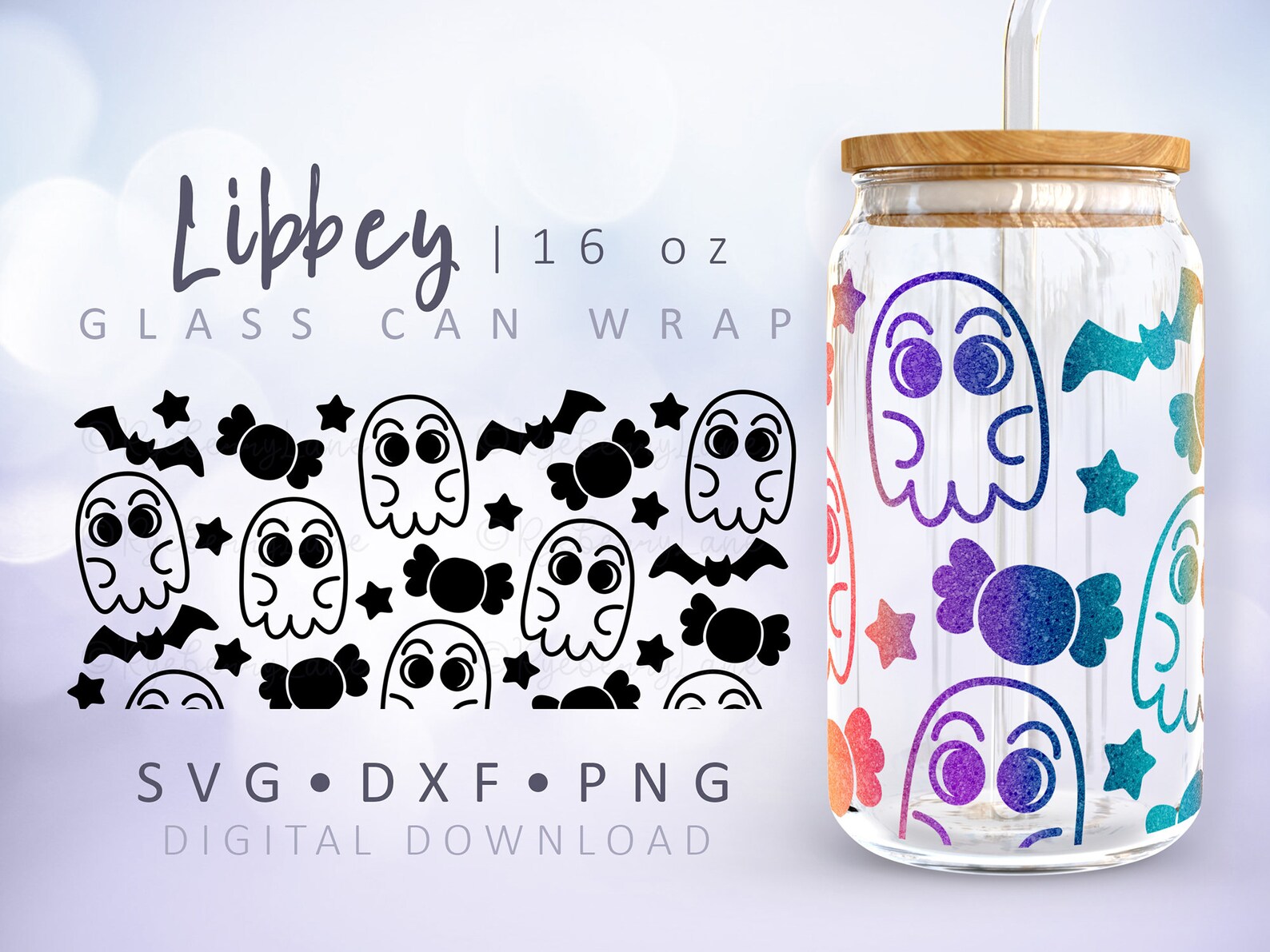 Ghost Can Glass SVG Ghost Vector Candy Halloween Can Glass 16 - Etsy