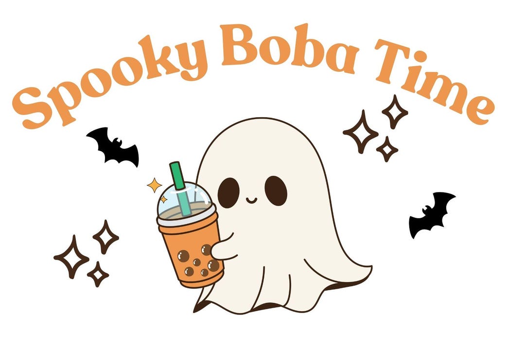 Digital Spooky Boba Ghost SVG PNG - Etsy