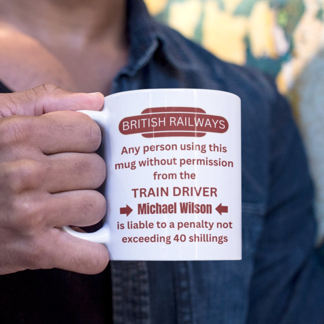 Personalised Train Driver Mug, Railway Enthusiast Gift, Steam Train ...