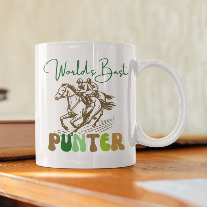 Horse Racing Punter Mug, World's Best Punter, Retro Horseracing Mug ...