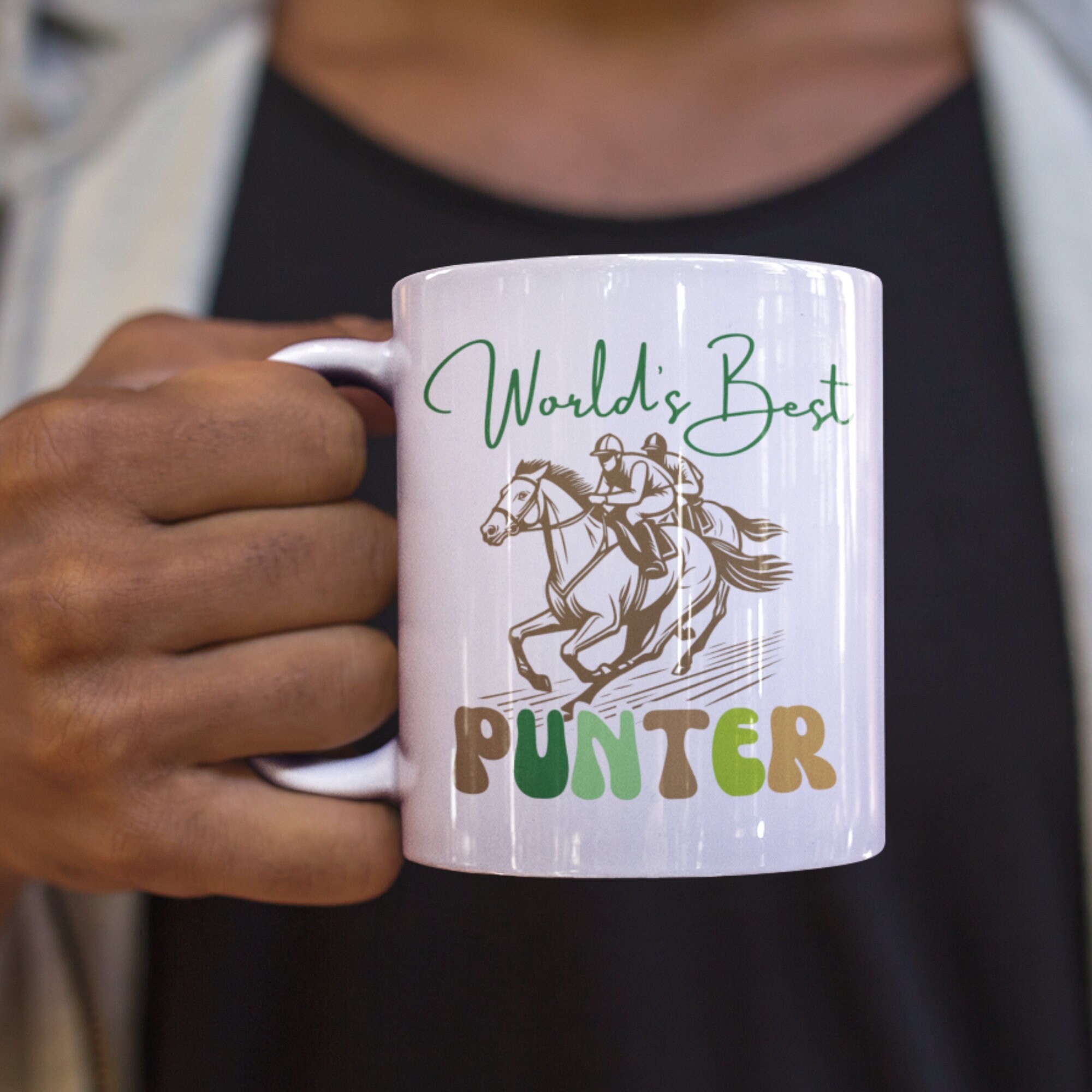 Horse Racing Punter Mug, World's Best Punter, Retro Horseracing Mug ...