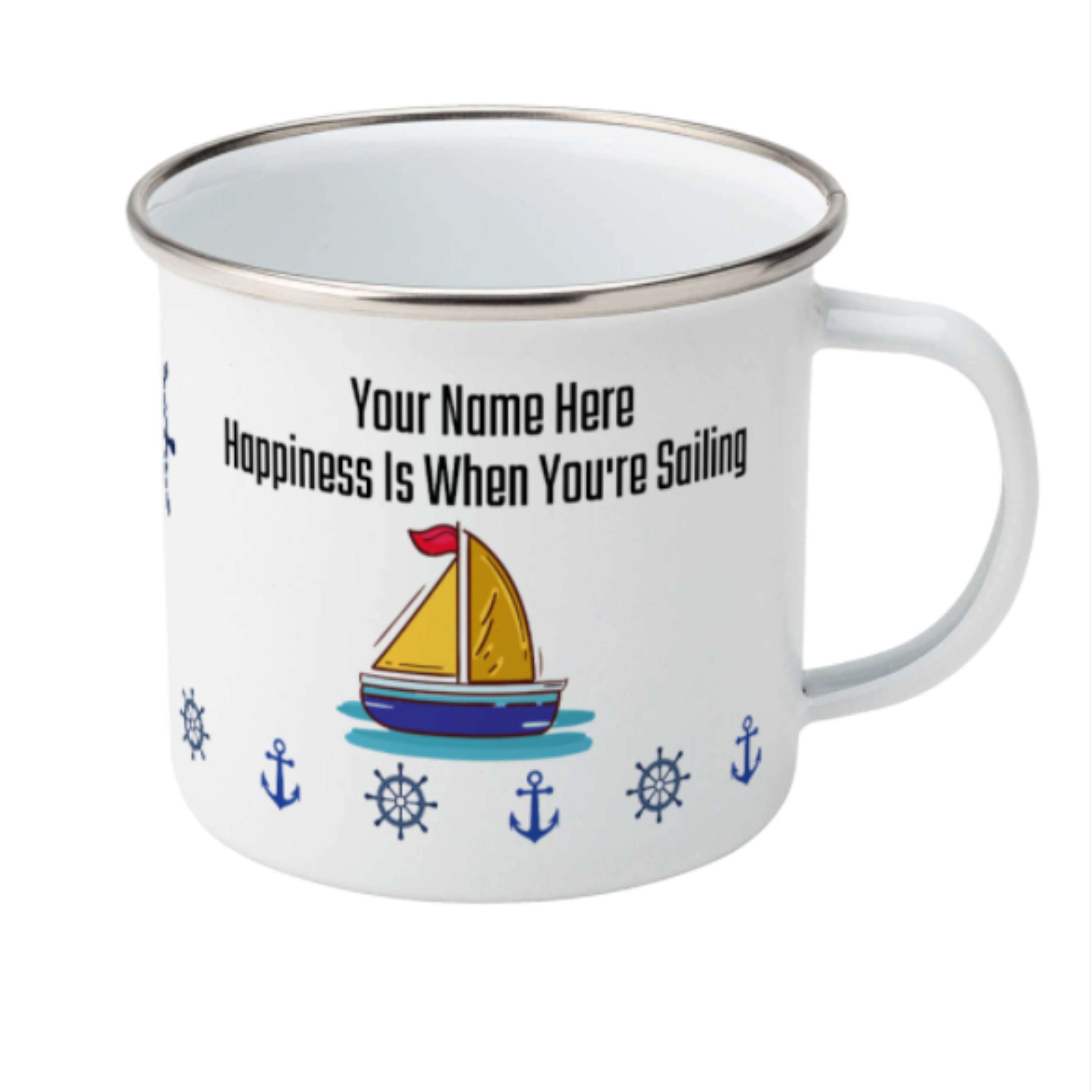 Personalised Sailing Enamel Mug, Boating Gifts, Nautical Gifts - Etsy UK