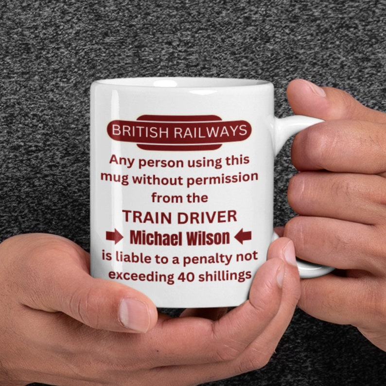 Personalised Train Driver Mug, Railway Enthusiast Gift, Steam Train ...