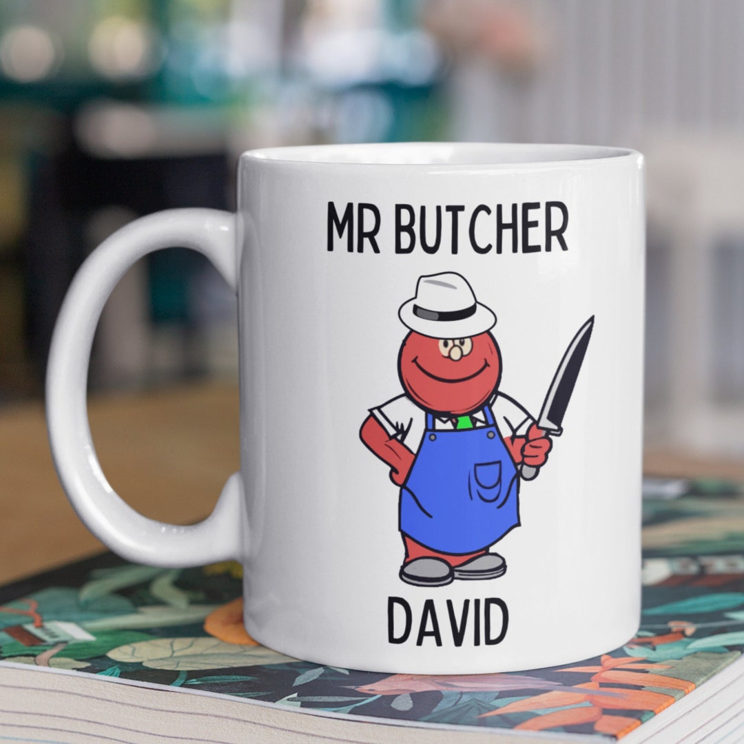 Personalized Mr Butcher Mug Butcher Present, Funny Work Colleague Gift ...