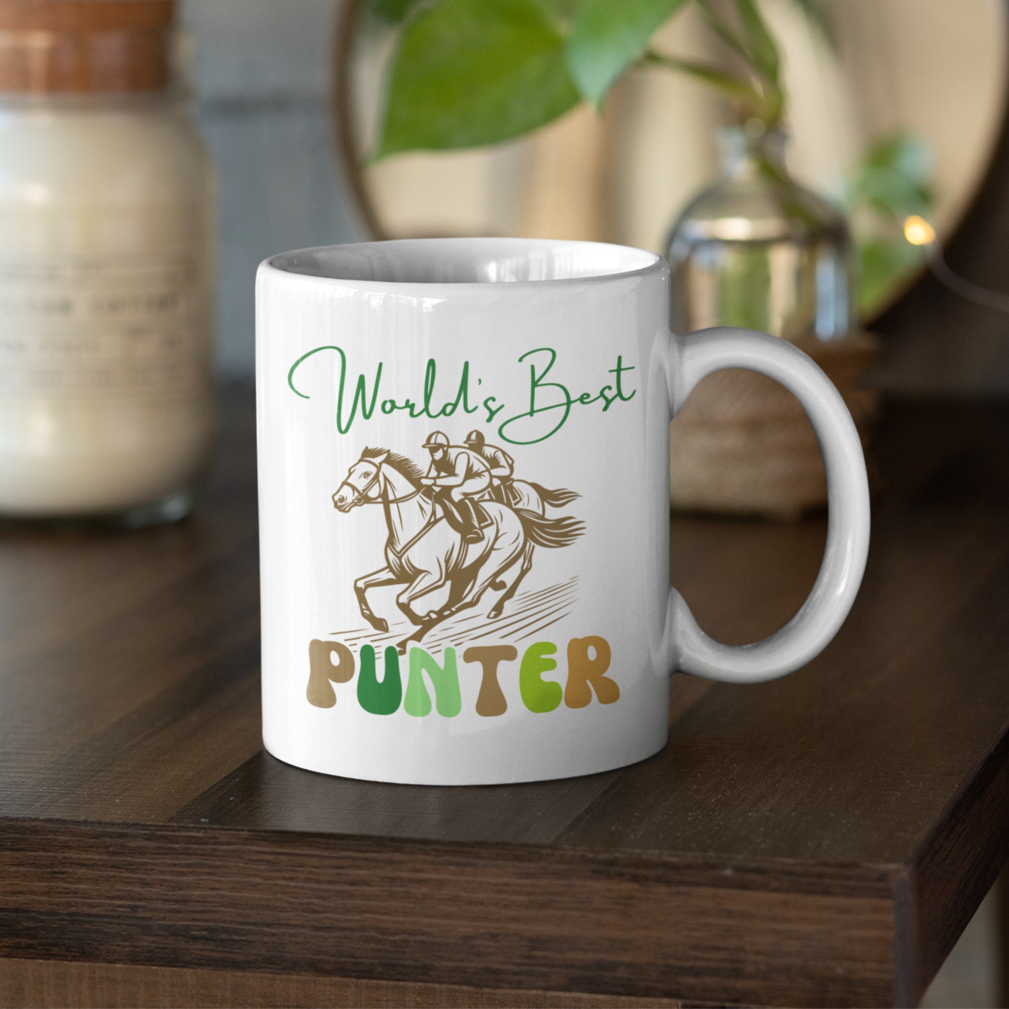 Horse Racing Punter Mug, World's Best Punter, Retro Horseracing Mug ...
