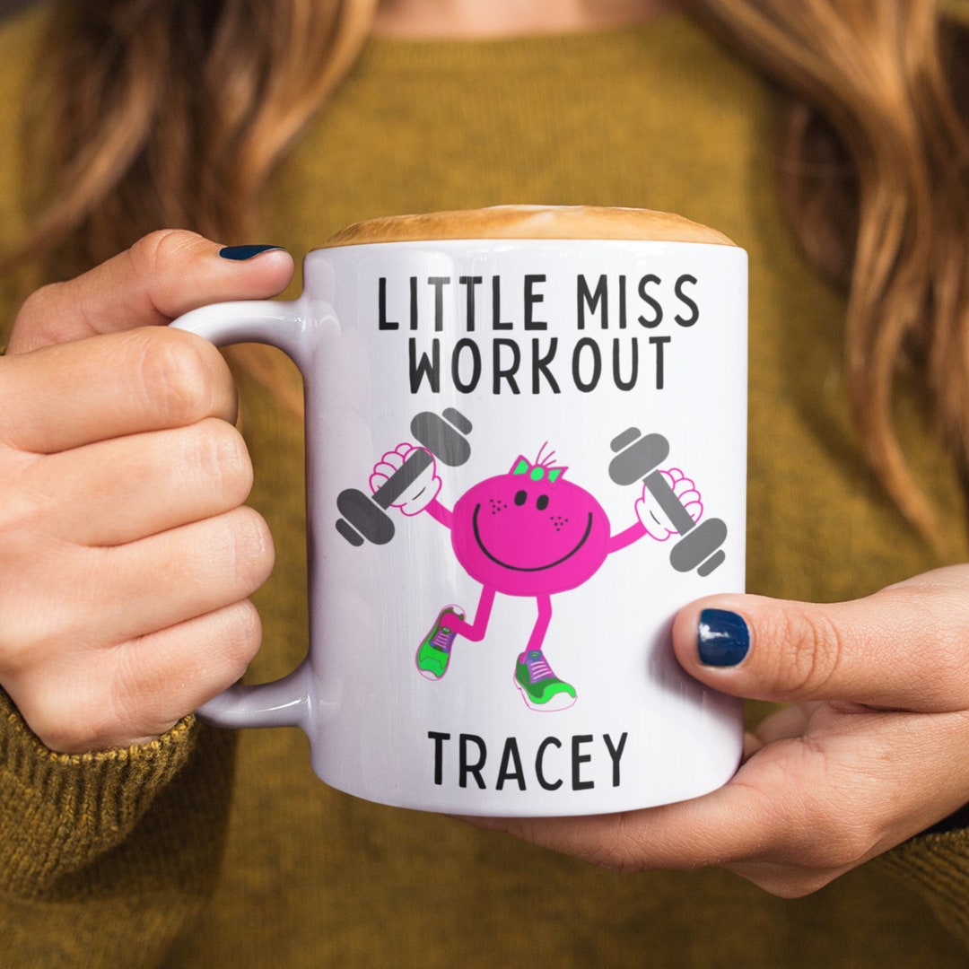 Personalised Little Miss Workout Mug, Gym Mug, Gift for Fitness Fanatic ...