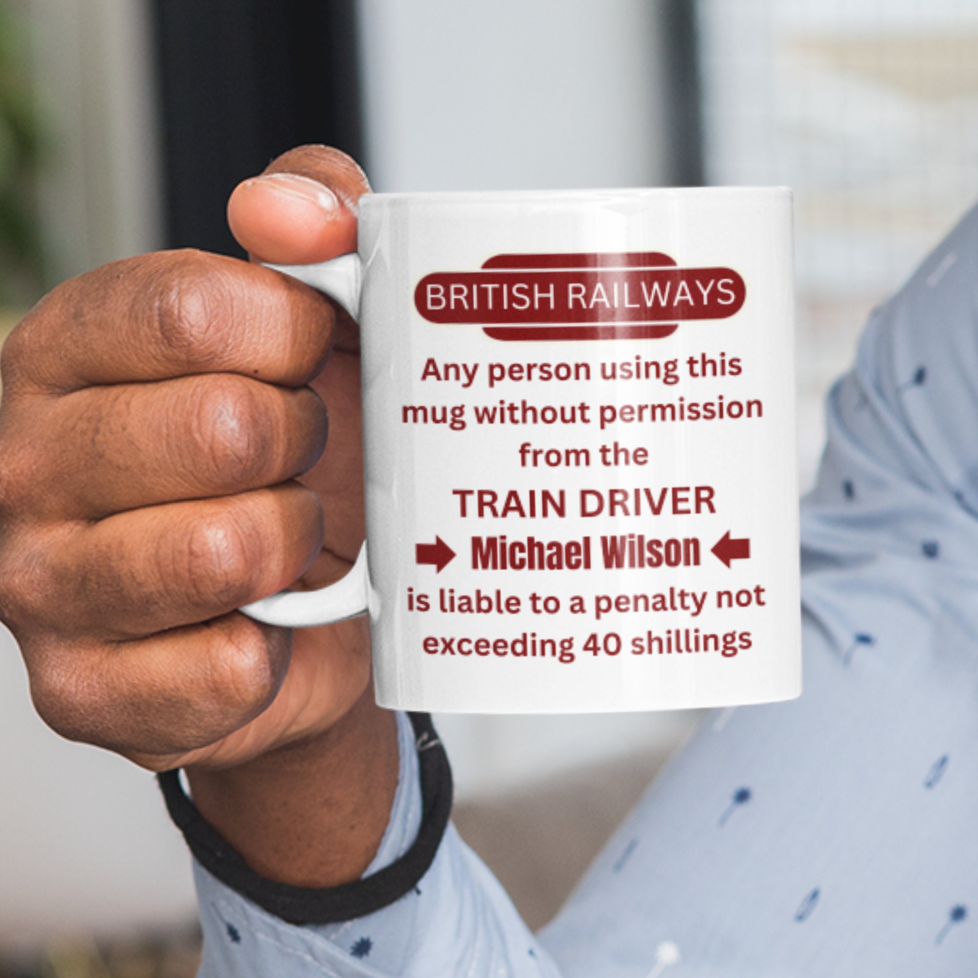 Personalised Train Driver Mug, Railway Enthusiast Gift, Steam Train ...