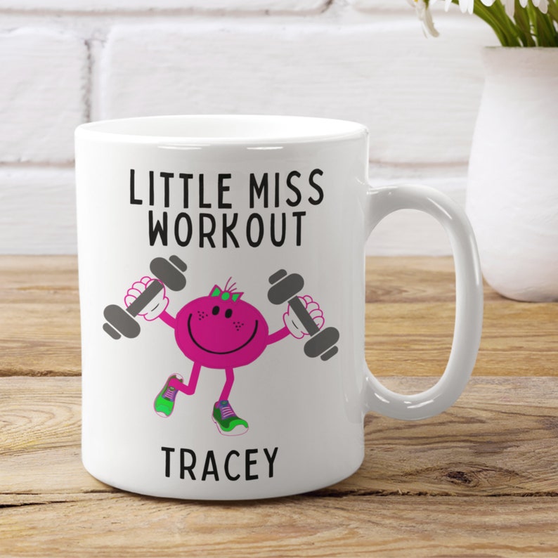 Personalised Little Miss Workout Mug, Gym Mug, Gift for Fitness Fanatic ...