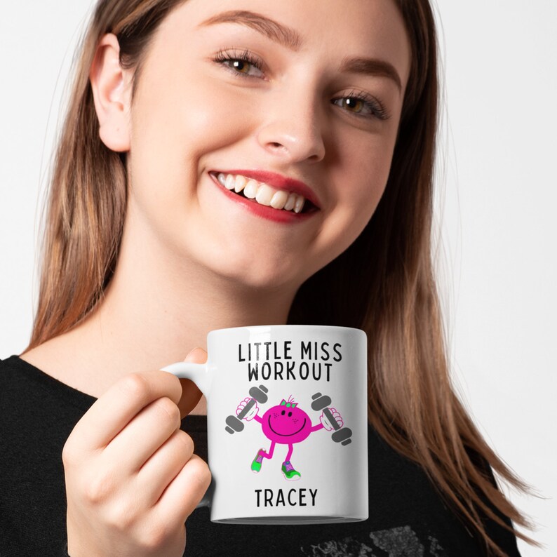 Personalised Little Miss Workout Mug, Gym Mug, Gift for Fitness Fanatic ...