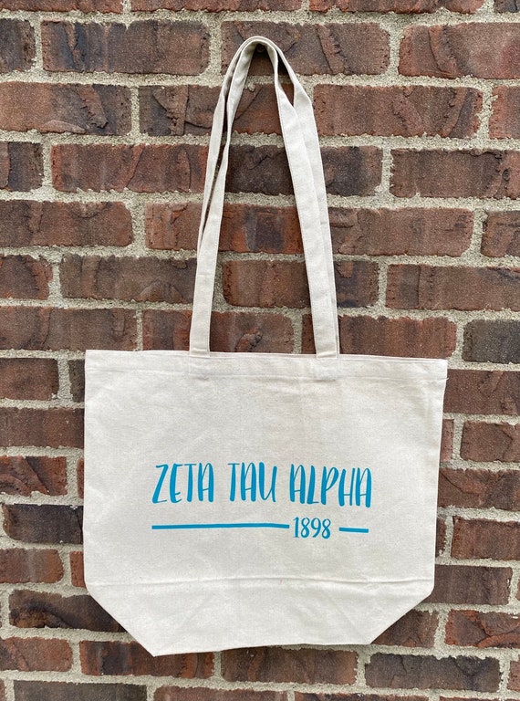 Zeta Tau Alpha Natural Tote Bag Sorority Tote Bag Sorority - Etsy