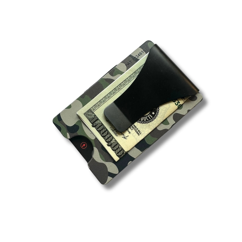 Army Green Camouflage RFID Wallet: Minimalist Aluminum Money Clip Card ...