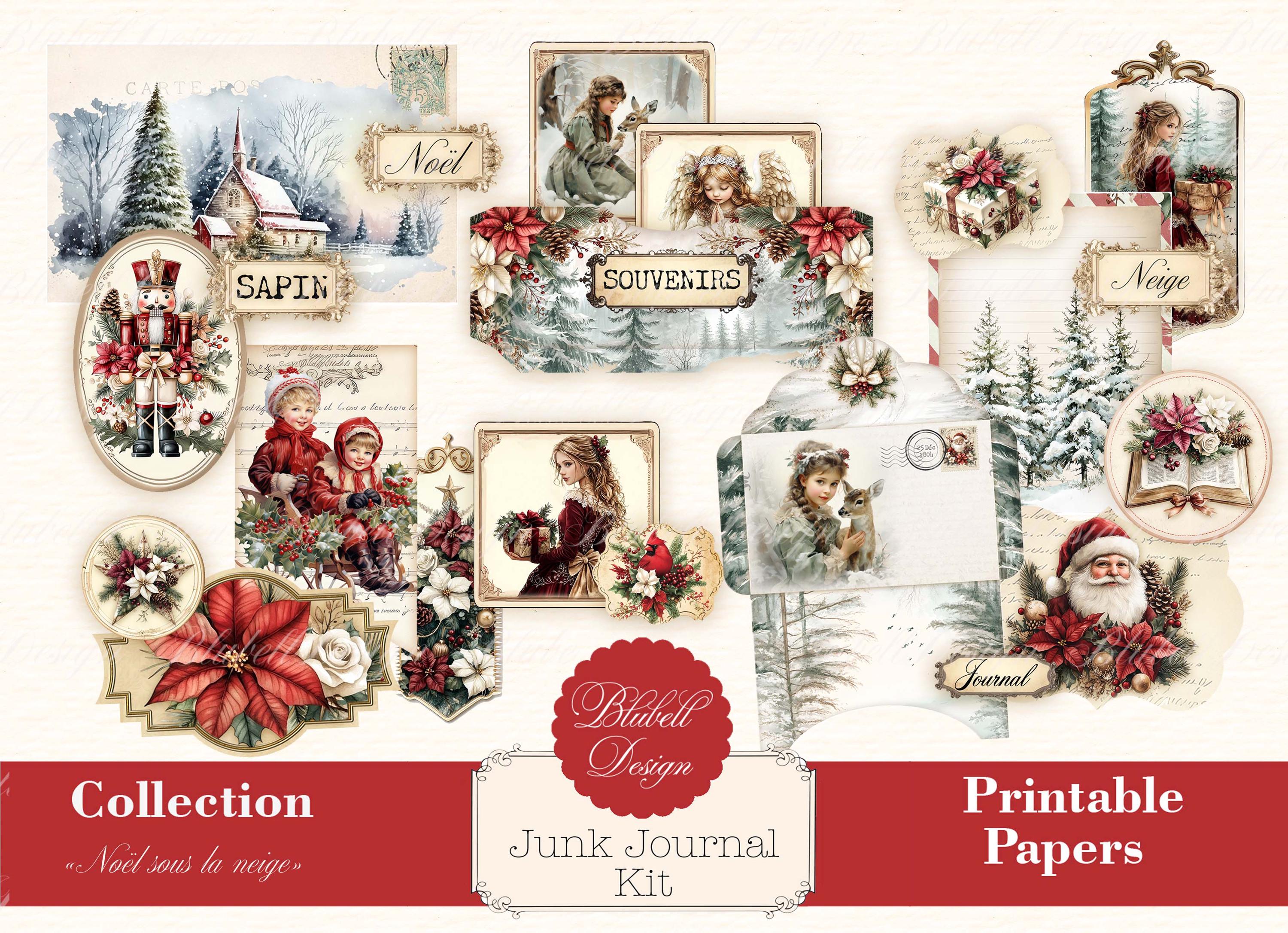 Traditional Victorian Digital Paper "christmas in the Snow ...
