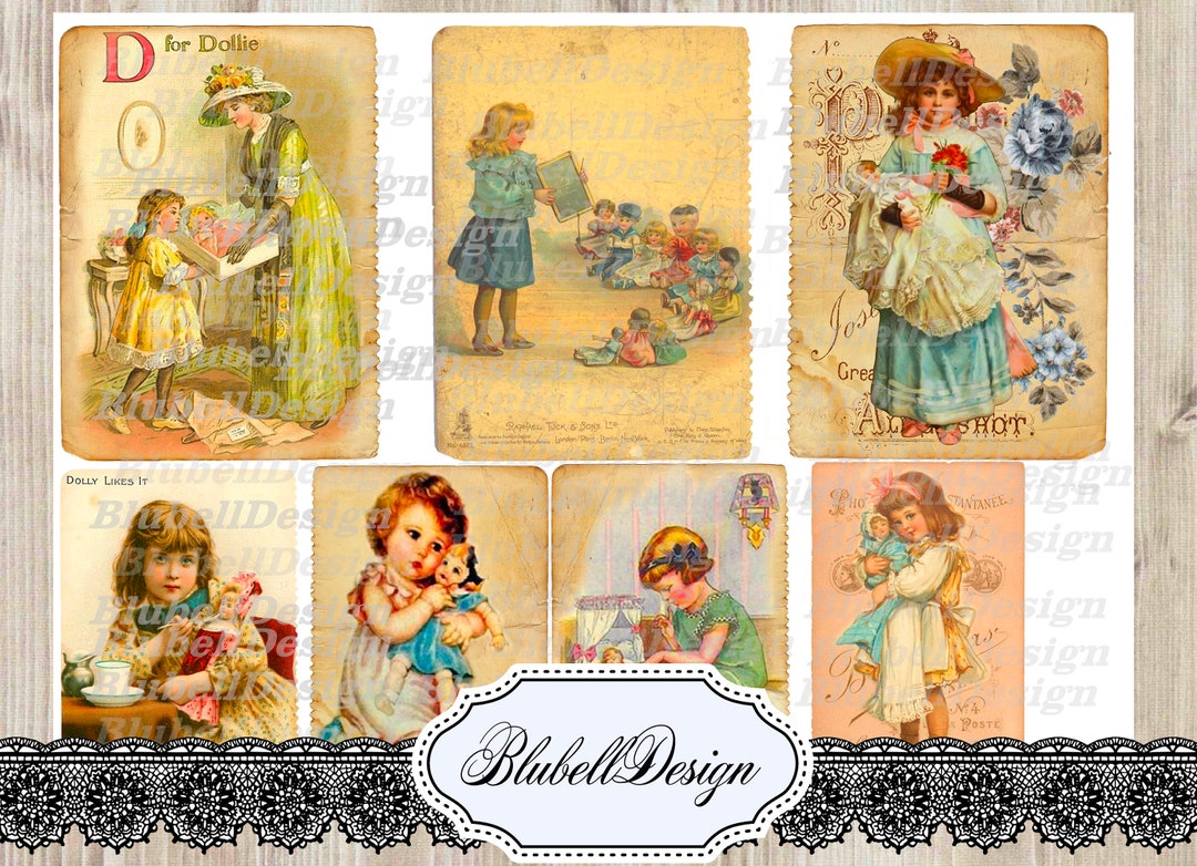 Vintage Digital Papers "my Favorite Doll" Scrapbooking Junk Journal Kit ...