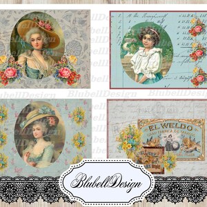 Vintage Digital Papers "collage Blues", Scrapbooking Junk Journal Kit ...