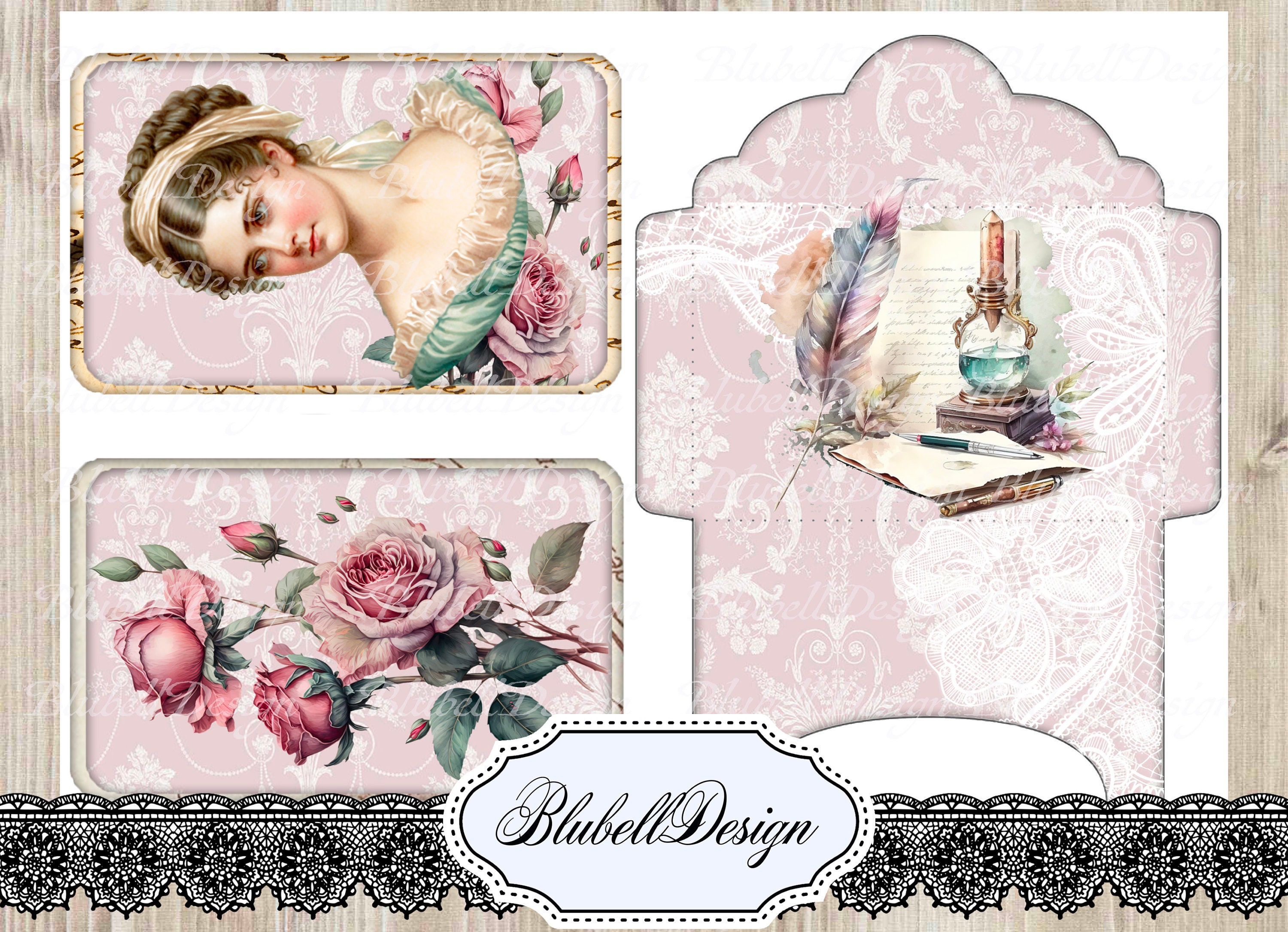 Victorian Digital Paper "victorian Letter" Scrapbooking Junk Journal ...