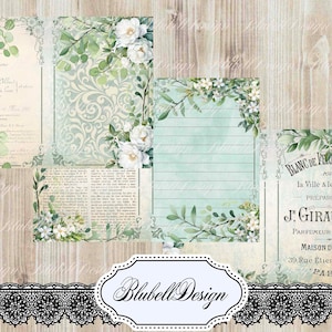 "green Nature" Printed Paper Kit, Junk Journal Scrapbooking Kit - Etsy