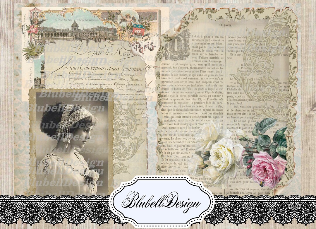 Vintage Digital Papers radiant Dawn Scrapbooking Junk Journal Kit ...