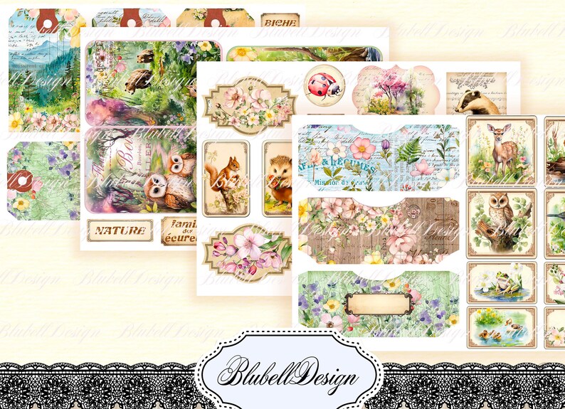 Vintage Nature Digital Paper 