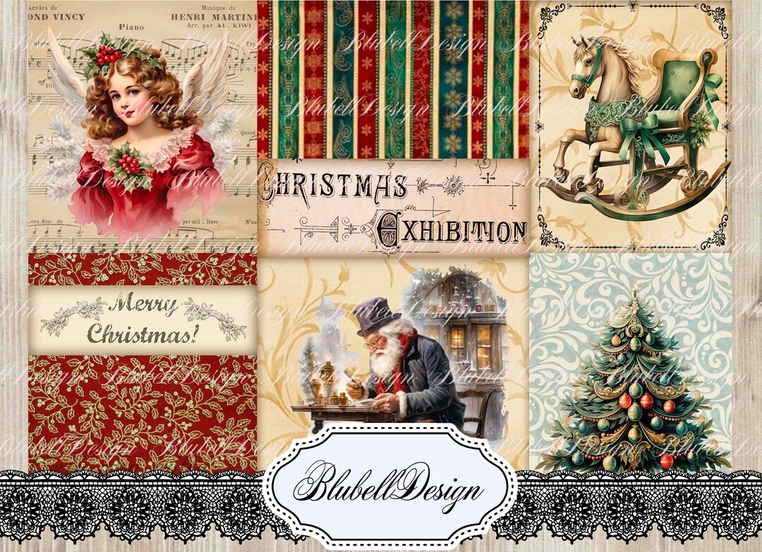 "victorian Christmas" Digital Scrapbooking Kit Junk Journal Printable ...