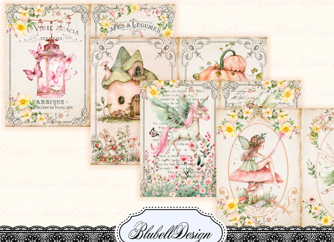 Pastel Fairy-tale Digital Paper "fairy Kingdom" Scrapbooking Kit Junk ...