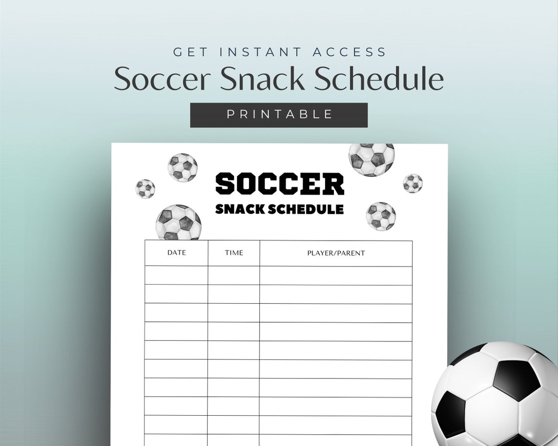 Soccer Game Day Snack Schedule, Coach Printable, Sports Schedule, Team ...
