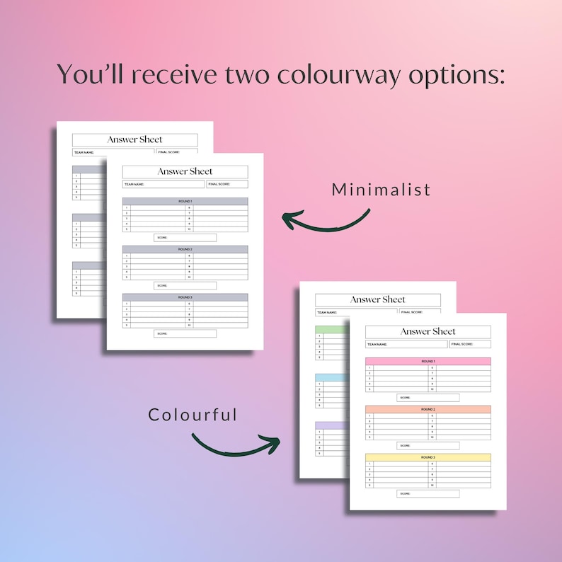 Customisable Trivia Night Answer Sheet, Edit With Canva, Quiz Sheet ...
