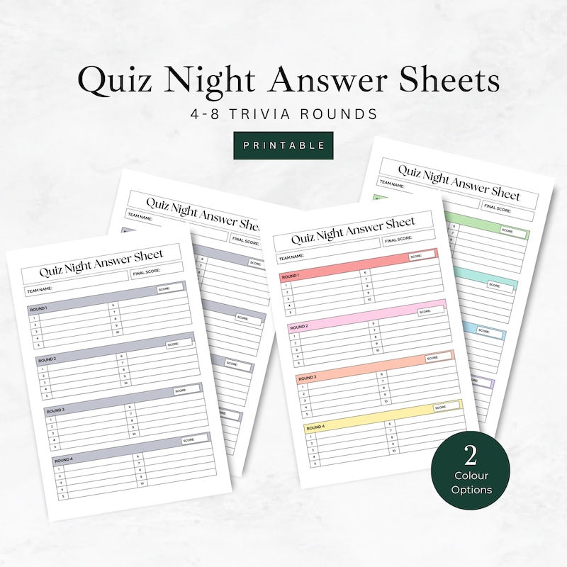 Fun Pub Quiz Rounds - Etsy