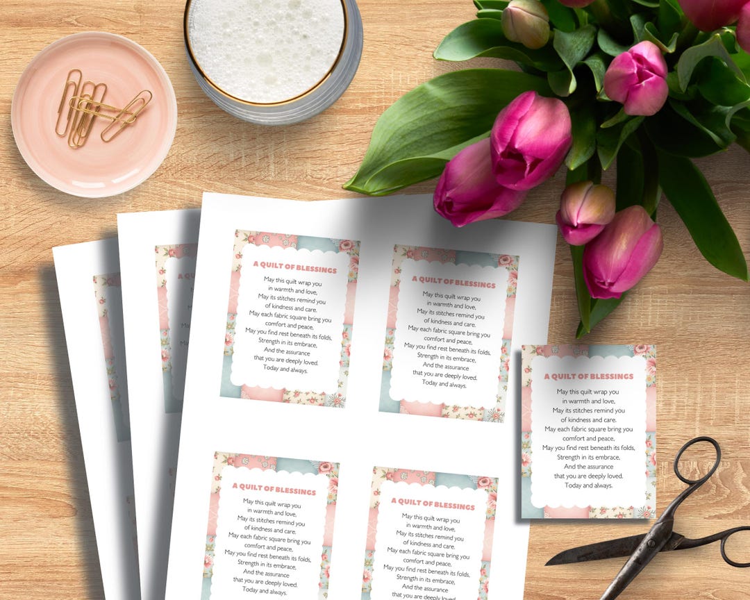 Printable Quilt Tag, Quilt of Blessings Poem, Done-for-you Quilting ...