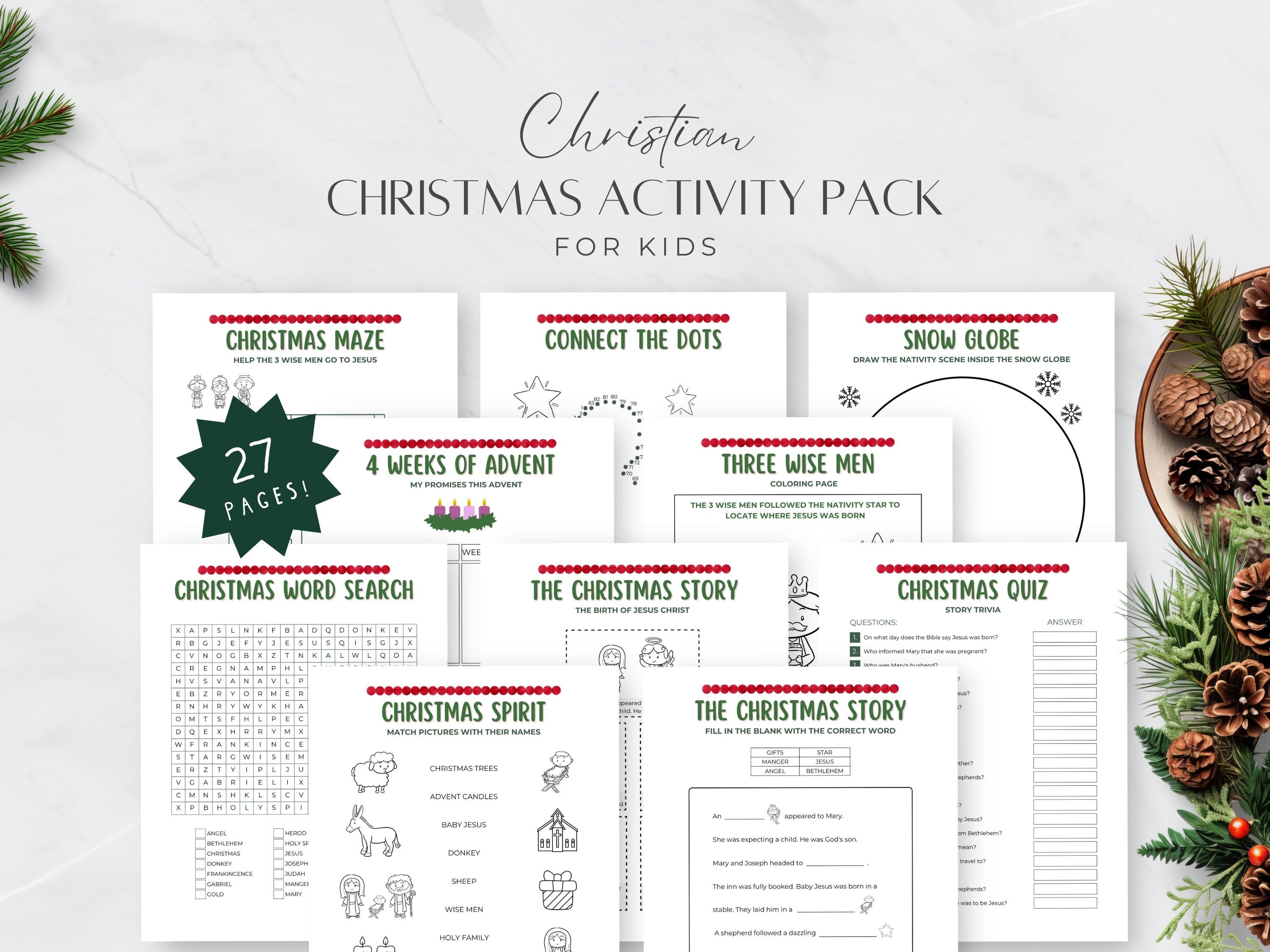 Printable Religious Christmas Kids Activity, Christian Christmas ...