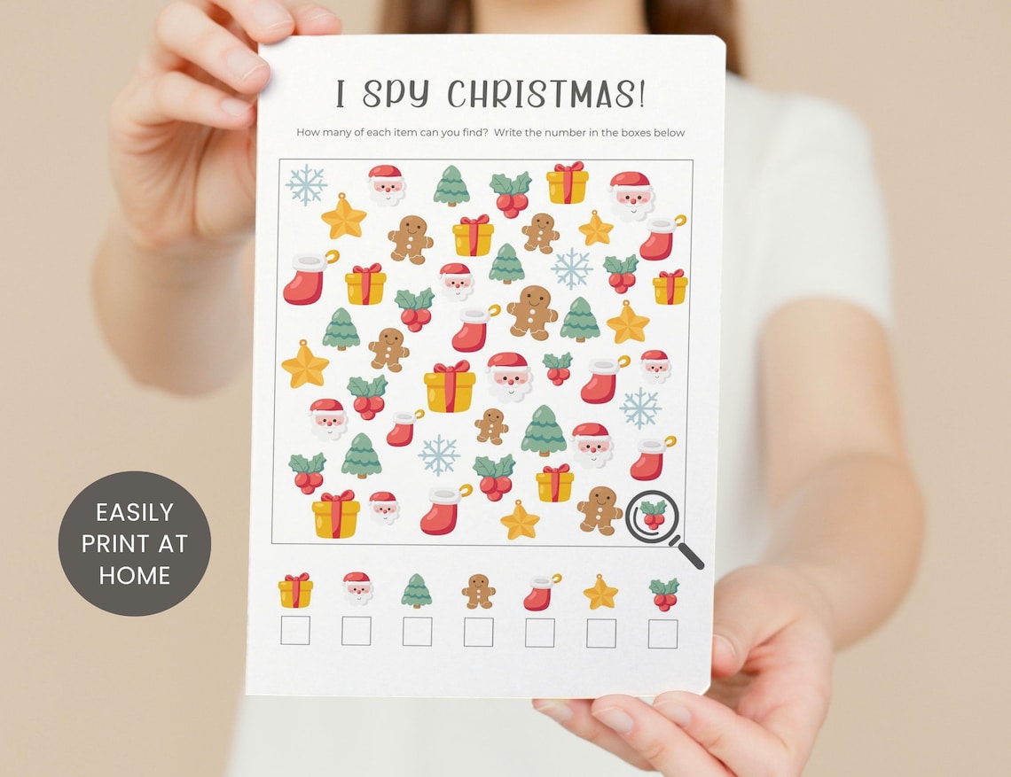 Christmas I Spy Printable Game, DIGITAL DOWNLOAD, Classroom Activity ...