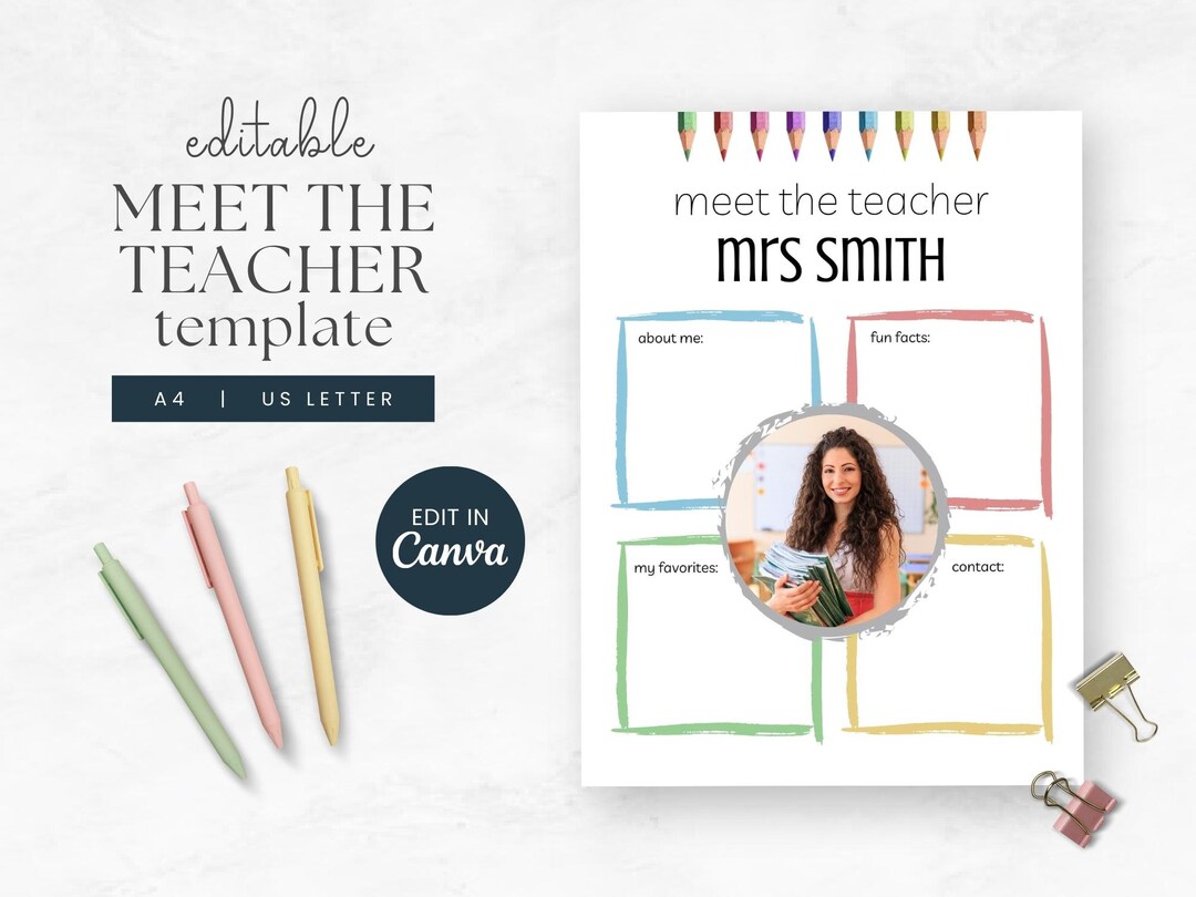 Editable Meet the Teacher Canva Template, Back to School Welcome Letter ...