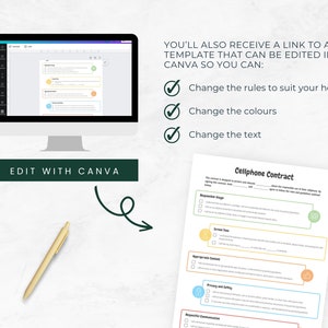 Printable Cell Phone Contract, Mobile Phone Agreement for Kids, First ...