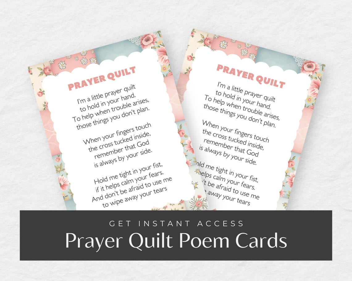 Printable Prayer Quilt Tag, Christian Quilt Card, Handmade Prayer Quilt ...