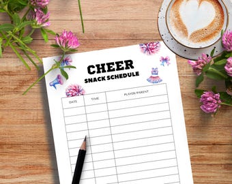 Cheerleading Game Day Signs, Snack Sign up Sheet, Cheer Mom Template ...